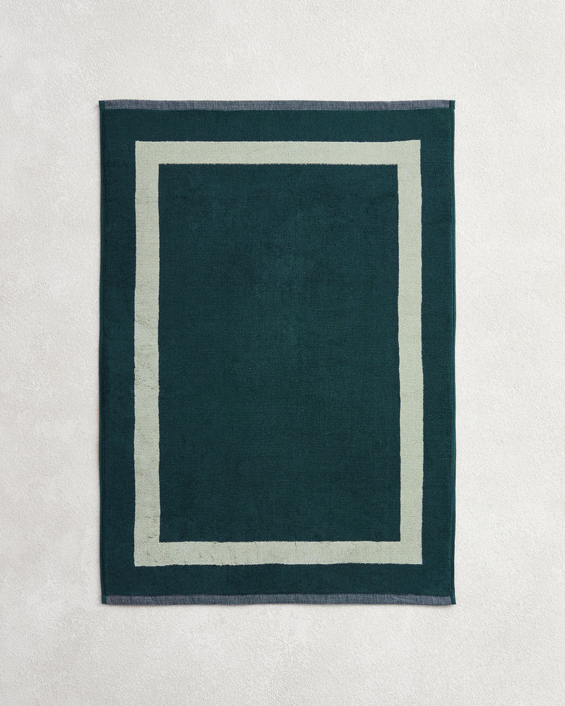 Two-Toned Cotton Bath Mat – Forest & Sage | Bed Threads